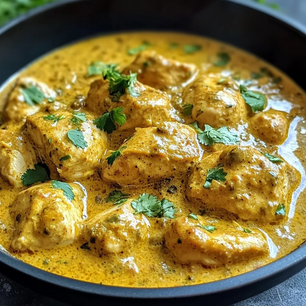 Easy Homemade Chicken Korma with Flatbread or Rice